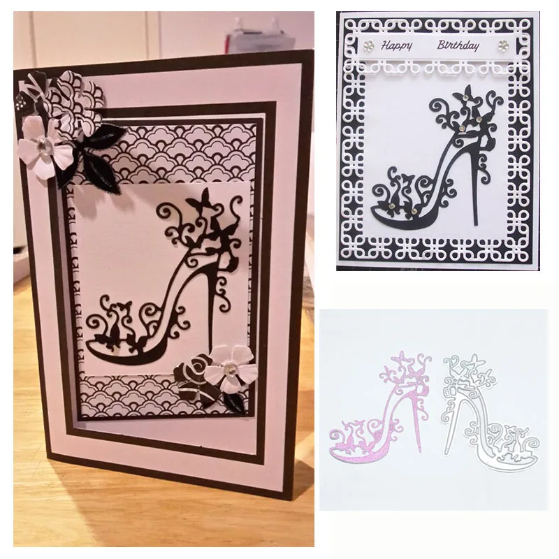High Heel Shoes Cutting Dies Scrapbooking Metal Dies Stencil DIY Photo ...