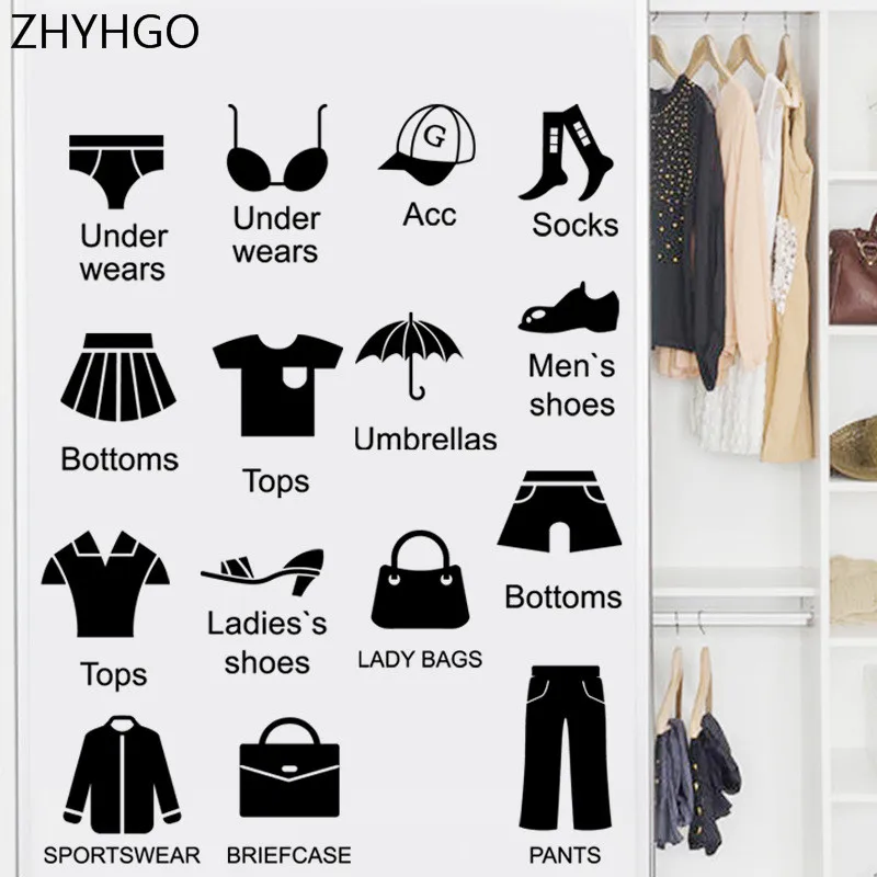 ZHYHGO Creative Bedroom Home Decor wall Stickers Bedroom Wardrobe Logo ...