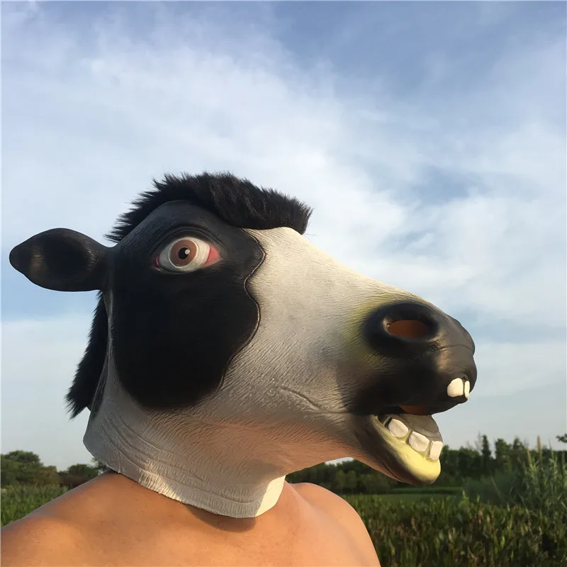 Dairy Cow Latex Mask Full Face Adult Mask Breathable Halloween ...
