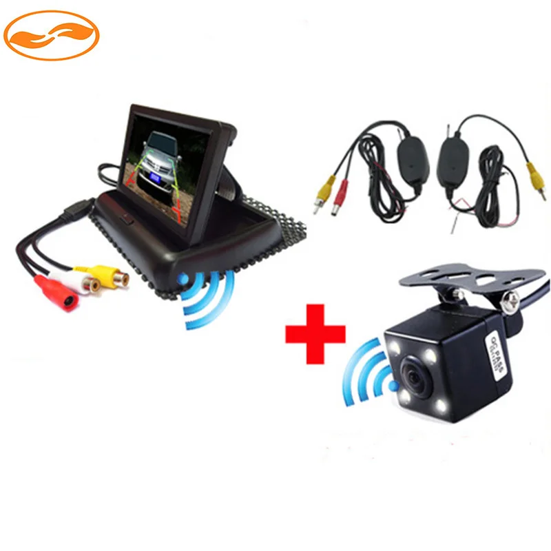 Car Wireless Parking Camera Monitor Video System DC 12V Car Foldable ...
