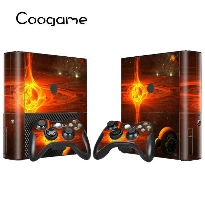 Fire Star Stickers For Microsoft Xbox 360 E Conslole Waterproof Skins ...
