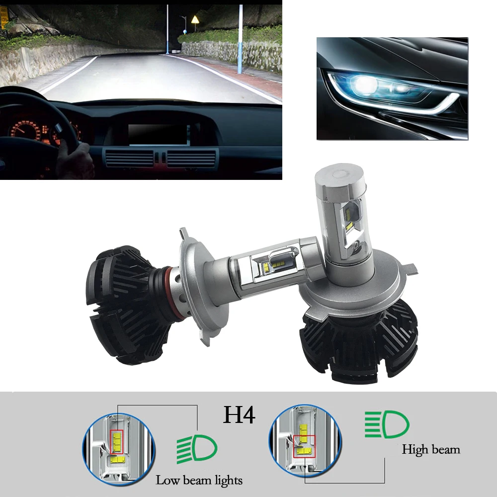 2X High/Dipped 12V Beam h7 led headlights 24V H4 Led bulb Car Light ...