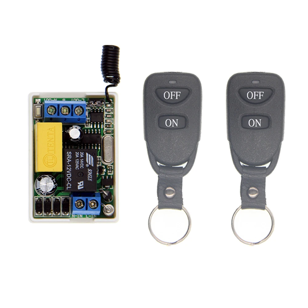Mini Wireless RF Remote Control LED Light Strips Switch 10A Relay ...