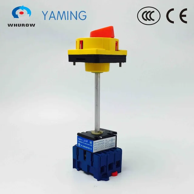 Door disconnect with handle and shaft 32 amps load 3 pole isolator ...