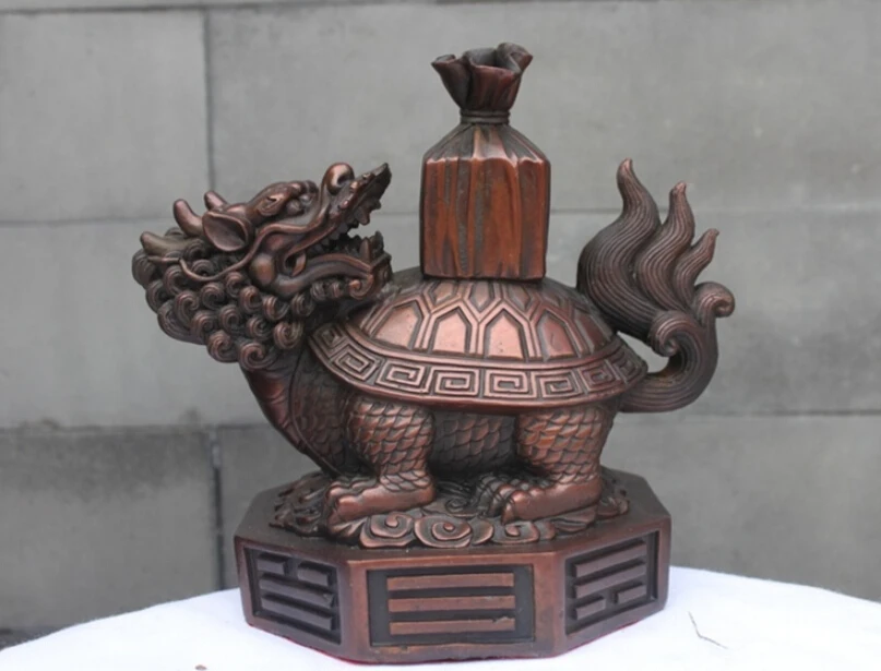 Chinese Royal Pure Bronze Copper Dragon turtle Carrying Seal stamp ...