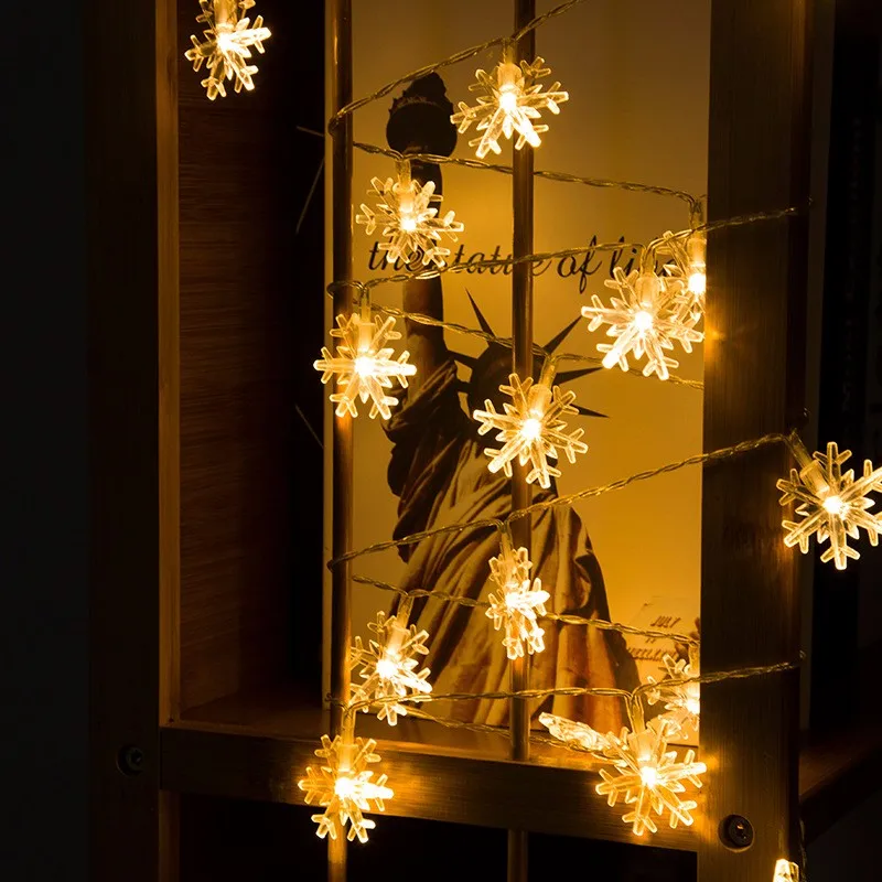 LED Snowflake String Curtains Lantern Christmas Decoration Lights ...