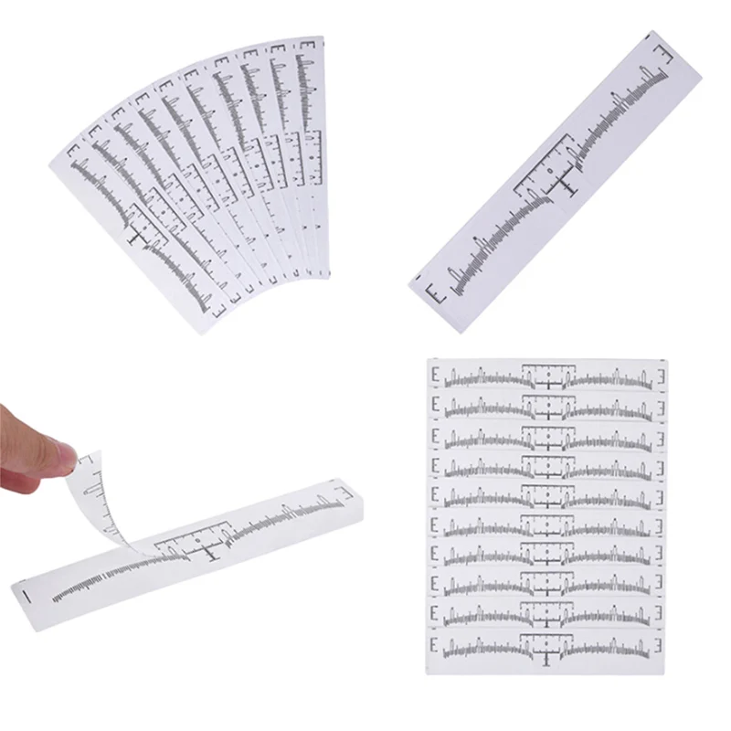 50pcs/lot Eyebrow Ruler Makeup Brow Measure Tool Eyebrow Guide Ruler ...