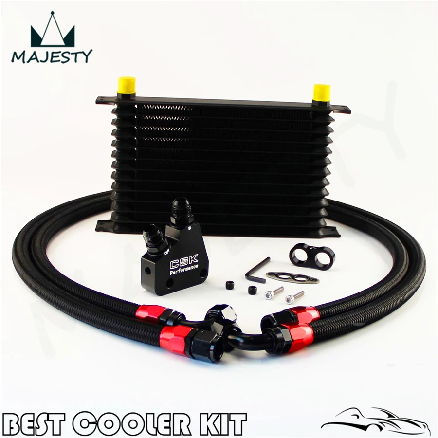 13 Row Engine Oil Cooler Kit + Sandwich Plate For BILLET LS1 LS2 LS3 ...