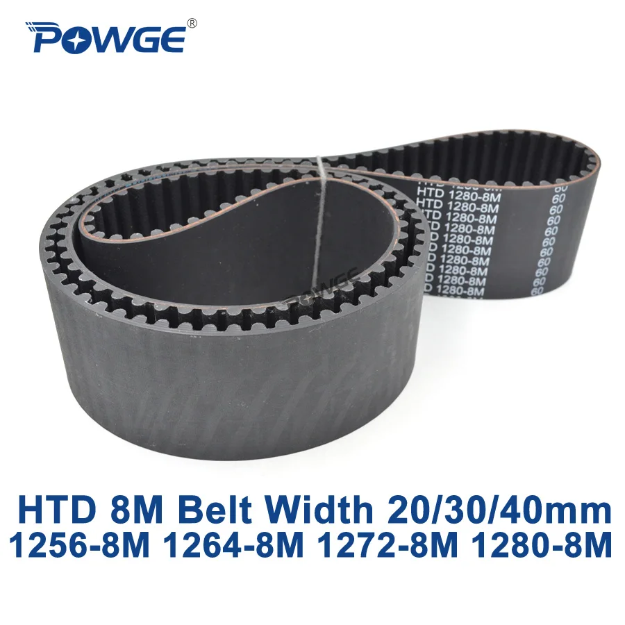 POWGE HTD 8M synchronous Timing belt C=1256/1264/1272/1280 width 20/30 ...
