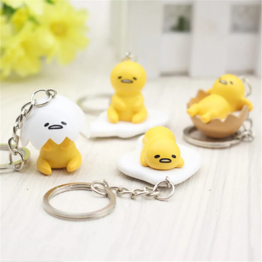 Gudetama Yellow White Egg Lazy Keyring Pendant Keychain - KawaiiMerch.com