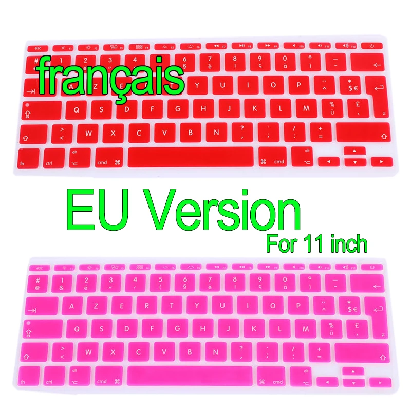 11.6 inch French UK/EU Franch Silicone Soft color AZERTY Keyboard Cover ...