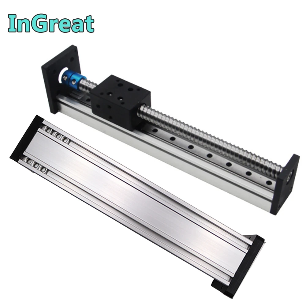 Linear Stage Guide Platform XYZ Axis 100MM Stroke Square Rail SFU1605 Ballscrew Sliding Table ...