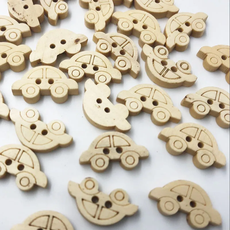 100pcs Cartoon Car Wood Buttons Sewing Appliques Kid's DIY Lots WB249 ...