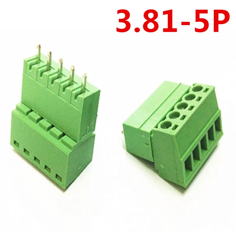 10sets-5-Pin-Terminal-plug-Type-300V-10A-3-81mm-pitch-pcb-Electrical ...