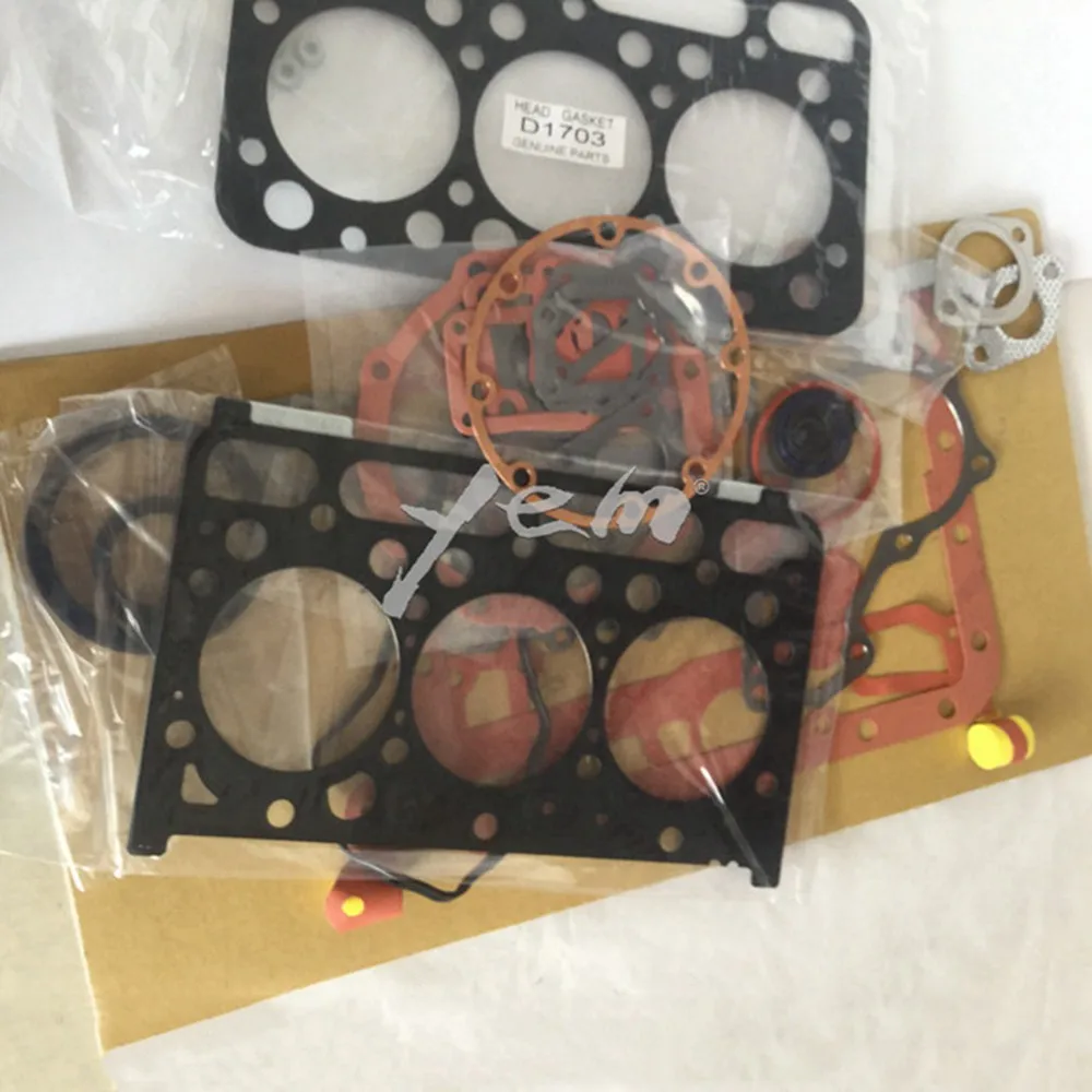 クボタエンジン部品D1703フルガスケットセットシリンダーヘッドガスケット16394 03310金属|parts for kubota ...
