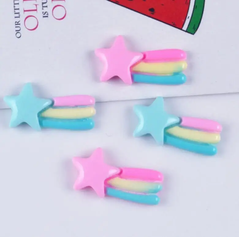 20 Pcs/lot Cute Rainbow Meteor Flatback Resin Cabochon Scrapbook Diy ...