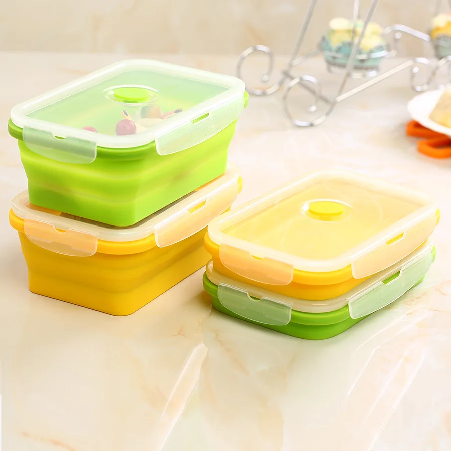 750ml Collapsible Silicone Lunch Box Portable Bento Box Silicone ... 750ml Collapsible Silicone Lunch Box Portable Bento Box Silicone ...