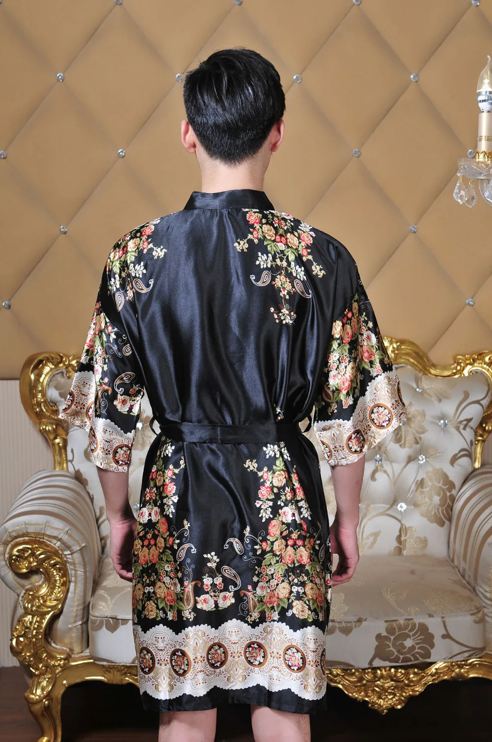 Rayon Kimono Bathrobe | Kimono Night Robe Men | Mens Sleepwear Gowns ...
