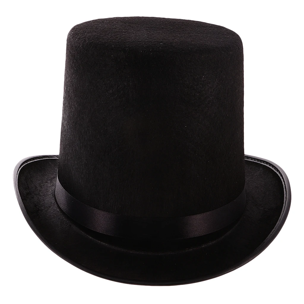 New Polyester Felt Magician Black Hat Halloween Hat Jazz Hat for ...