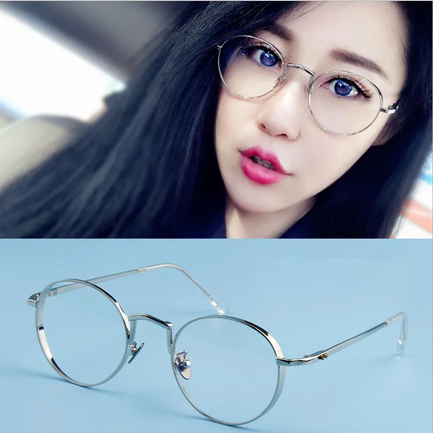 Retro Small Round Mens Glasses Frames Women Grade Point Clear Eyeglasses Frame Vintage Spectacle