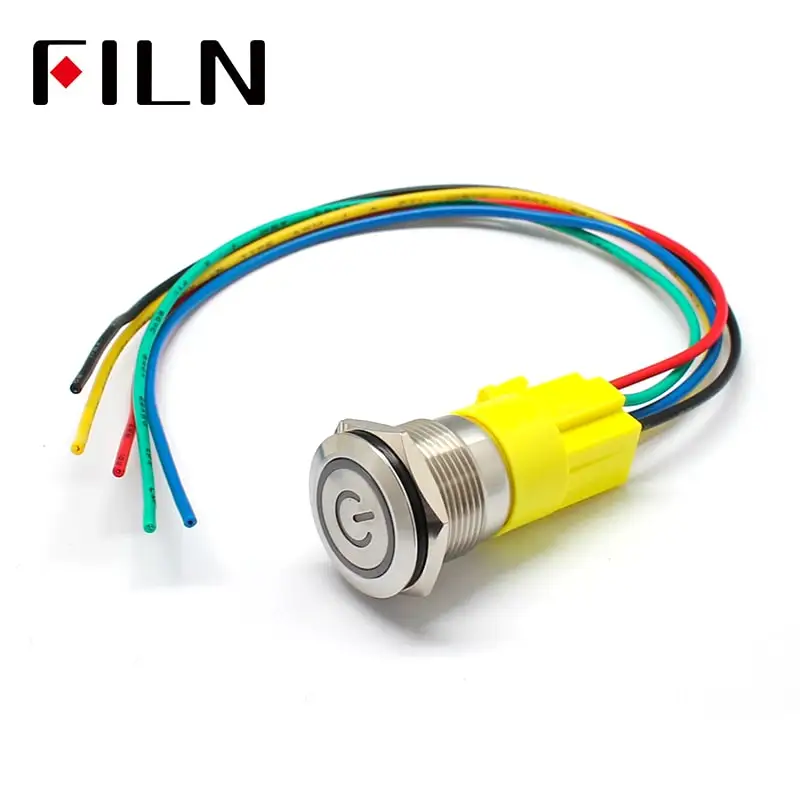 19mm 6V 12V 110V 220V LED Momentary Latching Stainless Steel anti ...