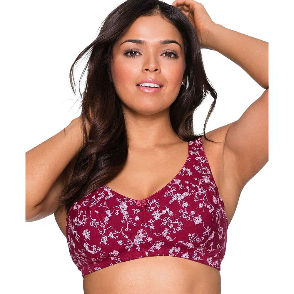 Victorias Masquerade Womens Cotton Wire Free Bra Plus Size Bra Full Coverage Cup Unpadded T