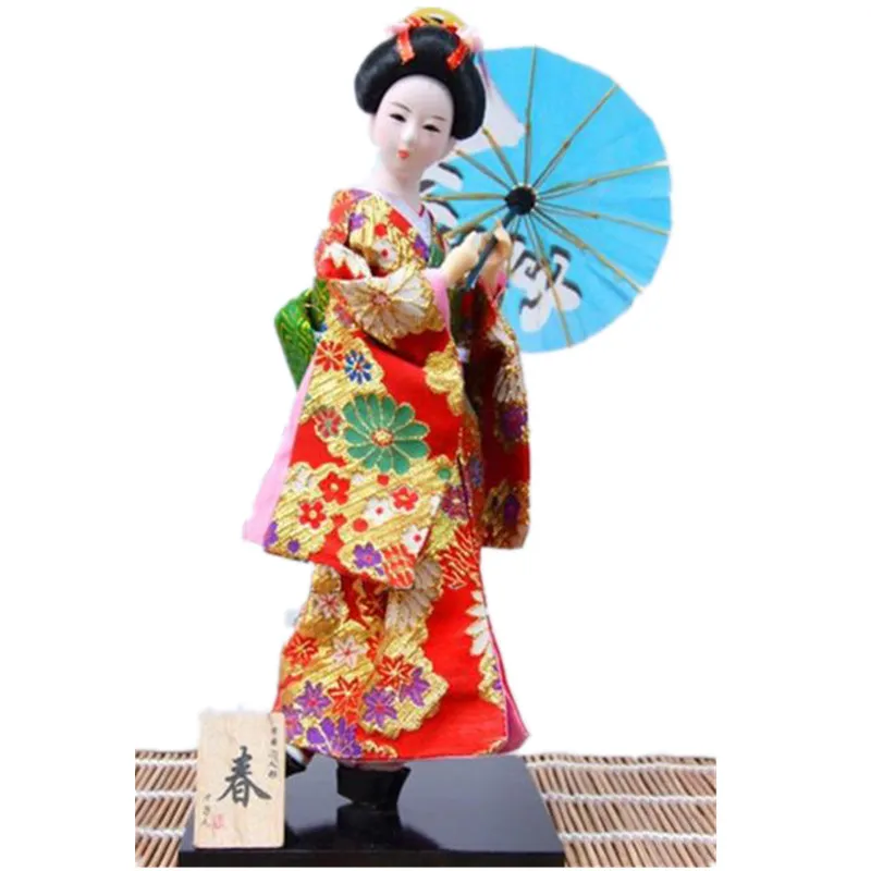 30cm Antique Japanese Kimono Fabric Geisha Statues Living room ...