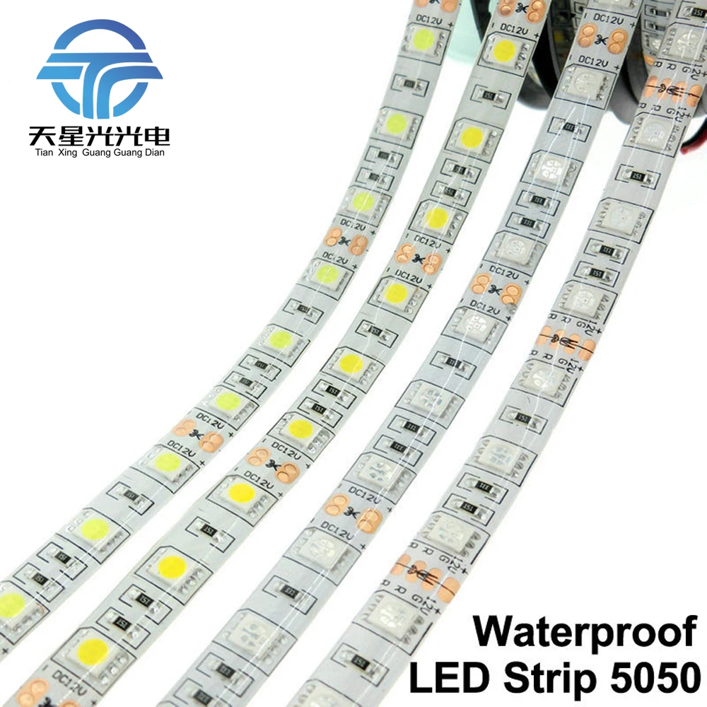 rgb led strip free shipping 5050 Waterproof 12V 60LEDs 5m Flexible|led ...