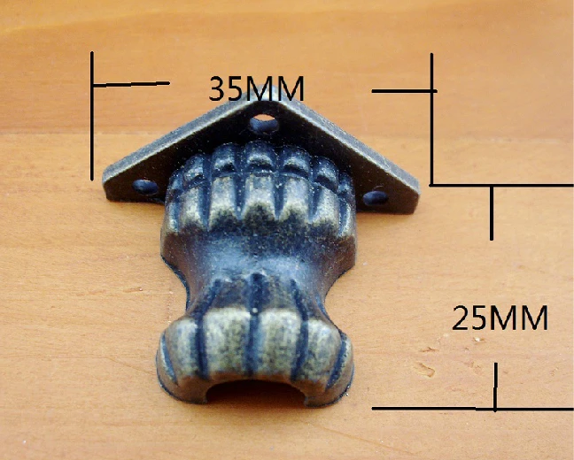 20pcs Vintage Metal 35mm X25mm Wooden Box Feet For Box - Cabinet Pulls ...