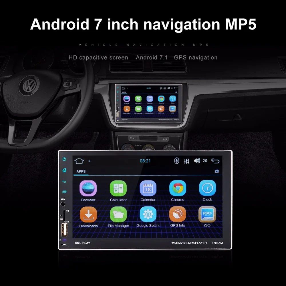 Multimedia 2 din 7" Android, GPS, WiFi 8708 11 android - Ideahellas