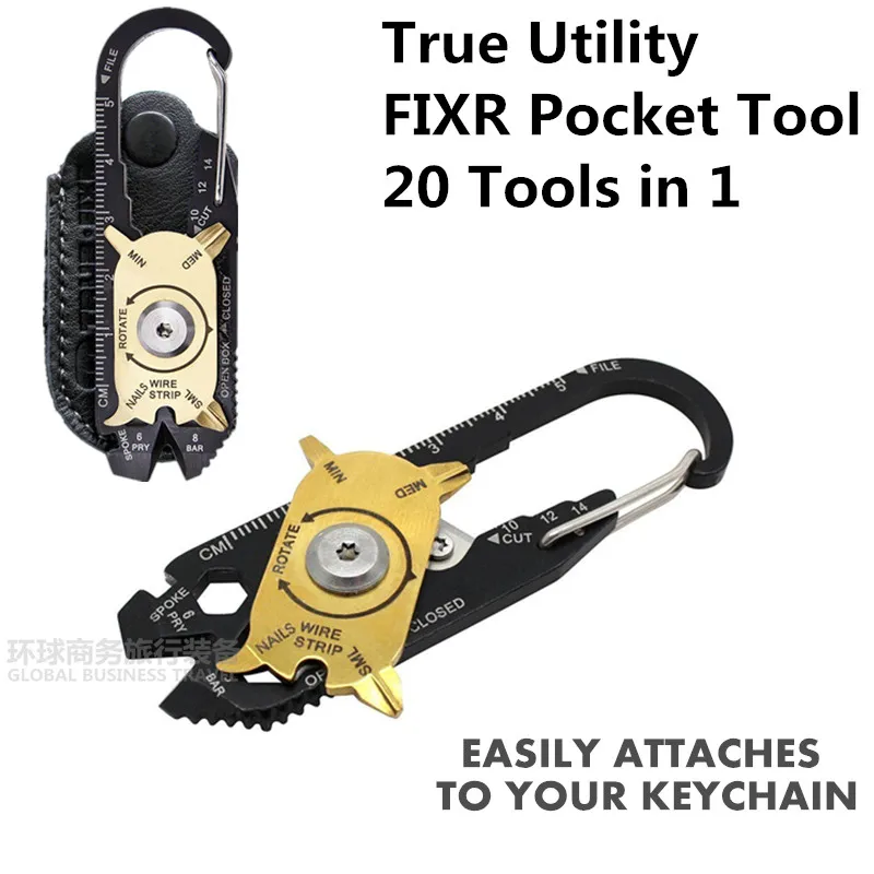 True Utility Fixr Pocket MultiTool 20 in 1 edc survival keychain tool ...