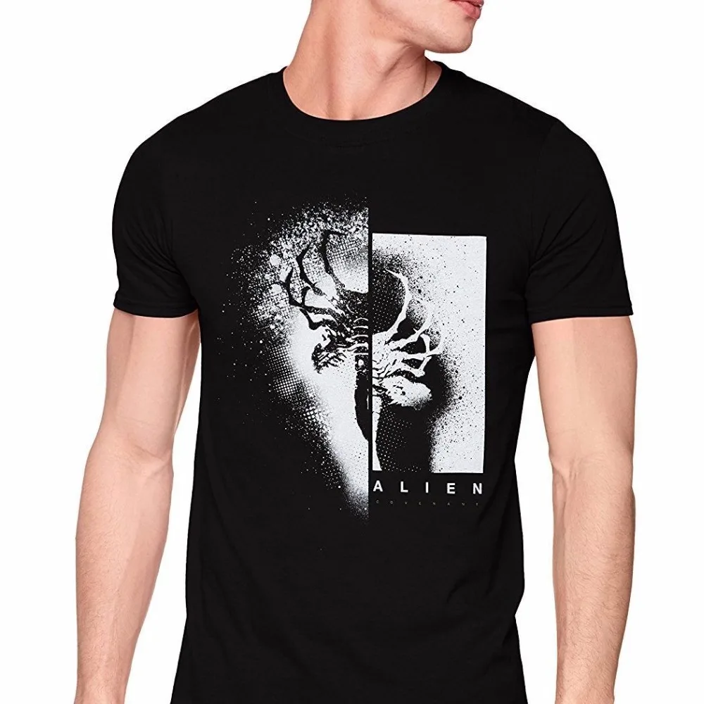 Military T Shirts Crew Neck Men Short Graphic Alien Covenant Facehugger ...