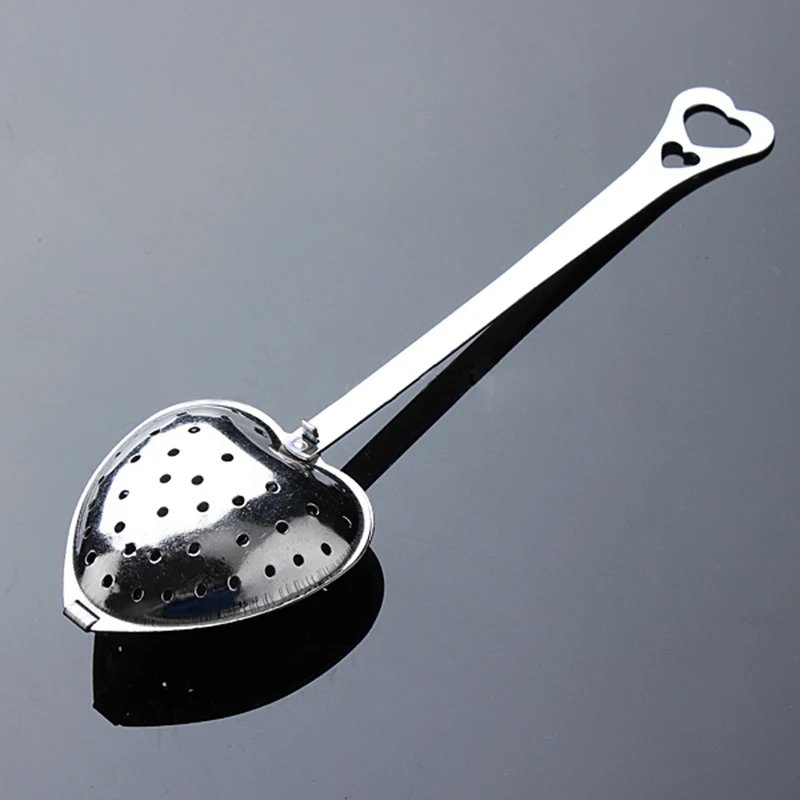 Heart Shape Stainless Steel Tea Infuser Spoon Strainer Steeper Handle ...