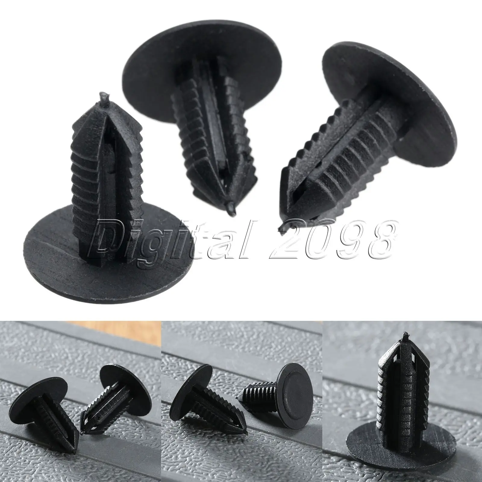 Yetaha 50pcs 9mm Hole Rivets Nylon Universal Car Styling Bumper Plastic ...