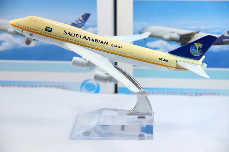 Free Shipping: China Post, B747 400 Saudi Arabian,16cm,metal airplane ...
