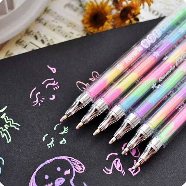 1 piece New Creative Lovely Cute Highlighter Marker Stationary 6 Color ...