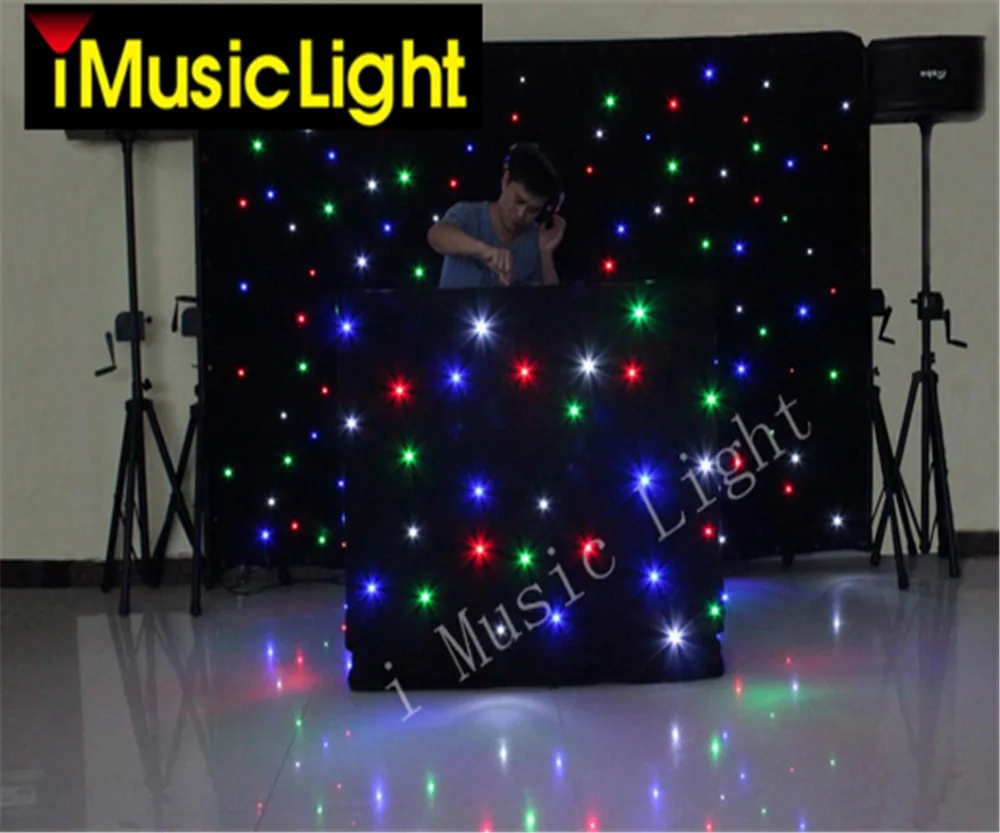 2Mx3M RGBW LED Star Cloth Backdrop DMX DJ Disco Led Star Vision Cloth ...
