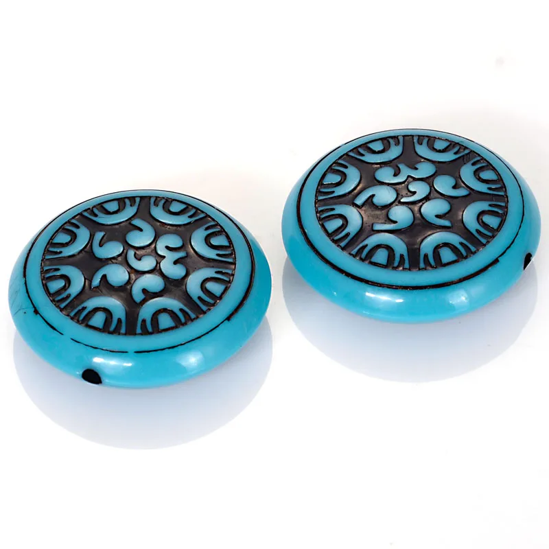 Miasol-20-Pcs-8x25mm-Plating-Acrylic-Antique-Design-Stripe-Flat-Round ...