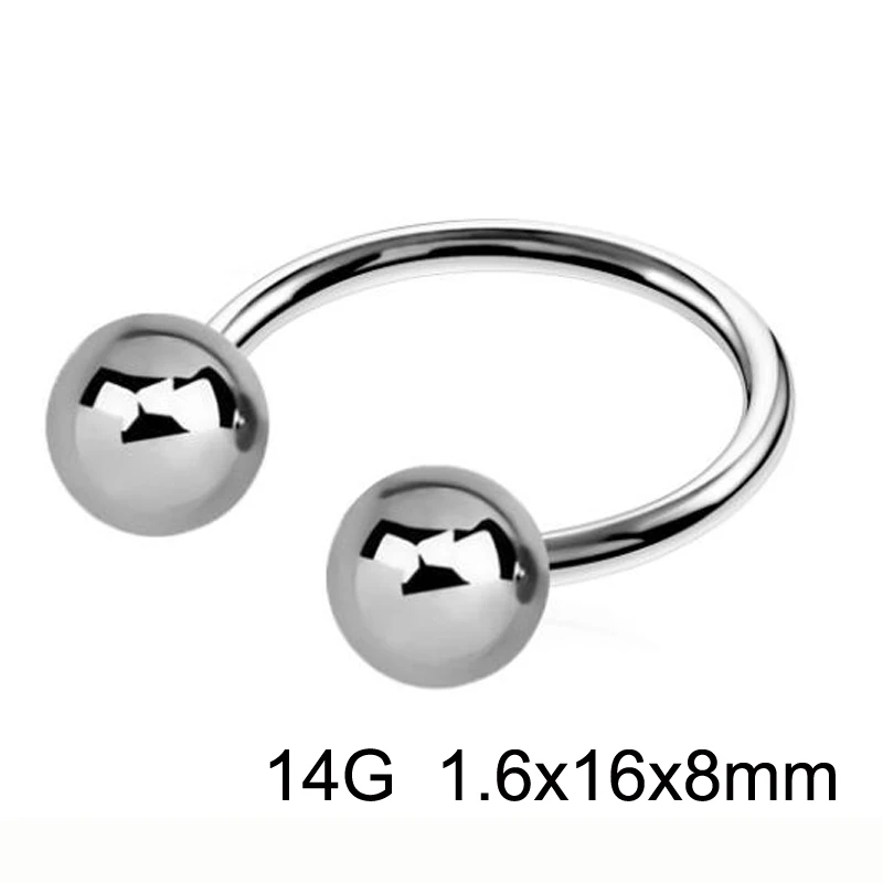2 Pieces Big Ball Stainless Steel CBR Internally Threaded Hoop Sexy ...