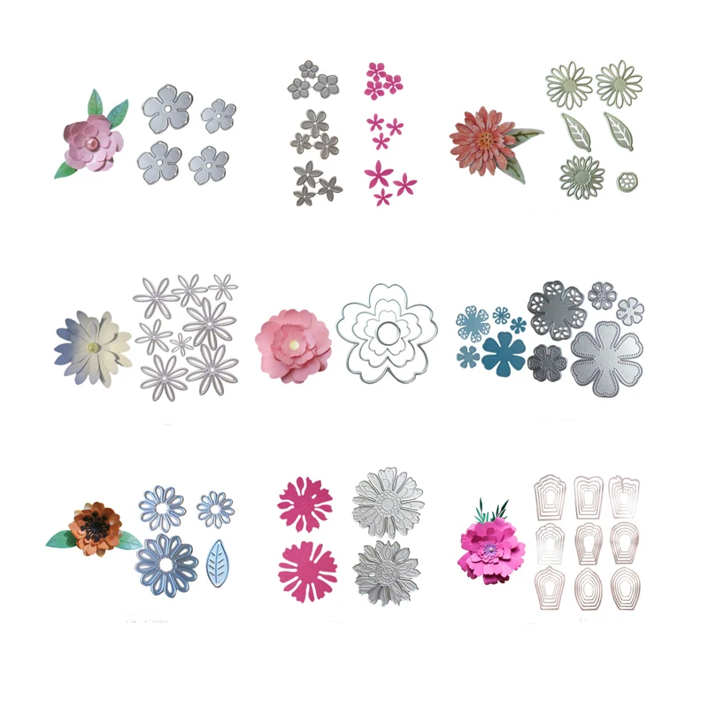 Rose paper flower Scrapbooking Die Cut DIY handmade Wooden Die-cutting ...