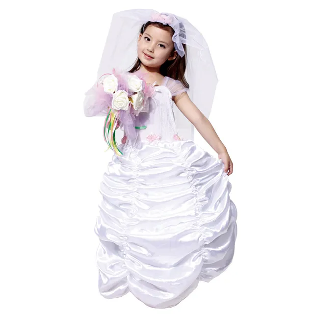 Umorden Children Kids White Wedding Bride Costume for Girls Fantasy ...