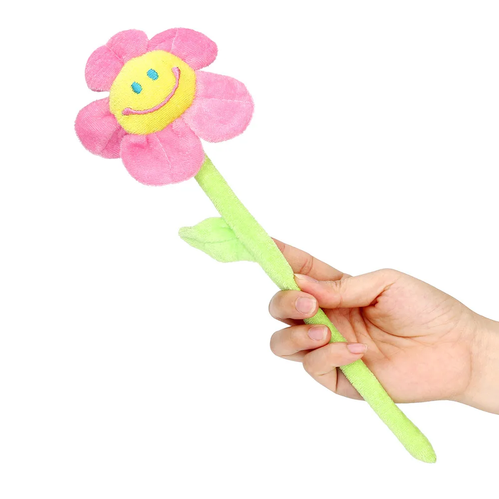 Plush Daisy Flower With Smiley Happy Faces Colorful Bendable Stems ...