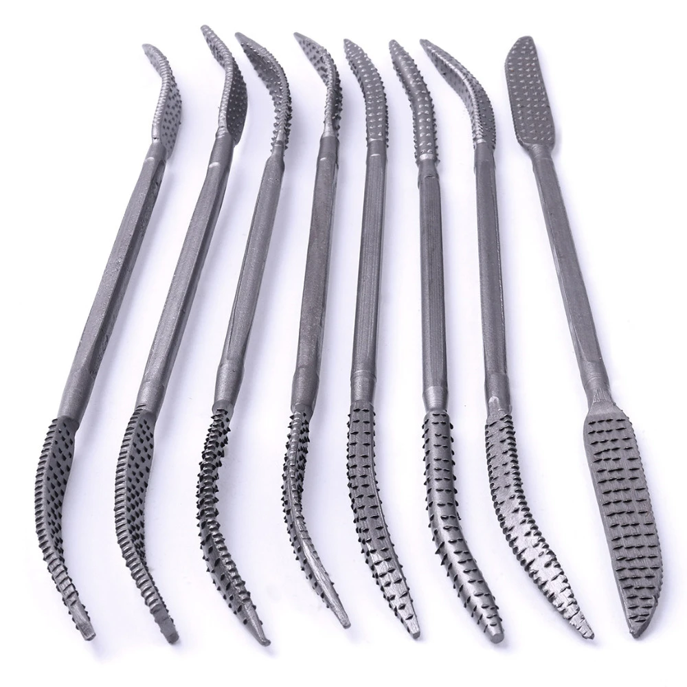 Professional 8pcs 190mm Carbon Steel Rasp Riffler File Set Double Ended ...