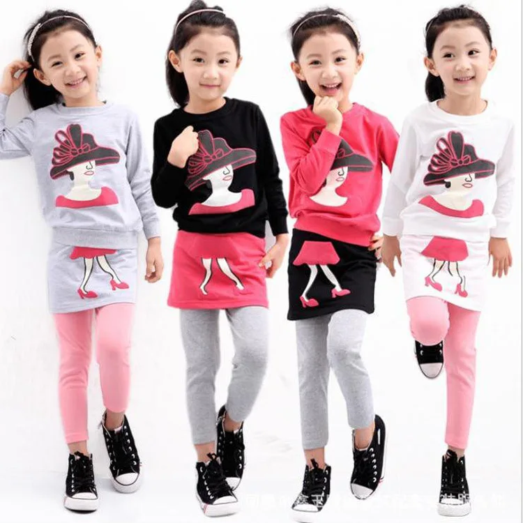 Anlencool vestido con estampado de dibujos animados para niña, conjunto ...