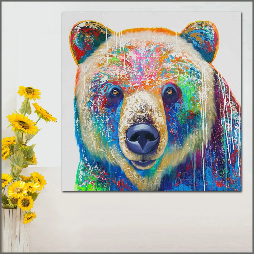 Wall Art Painting Modern Colorful Animal Oil Painting On Canvas Vivid ...