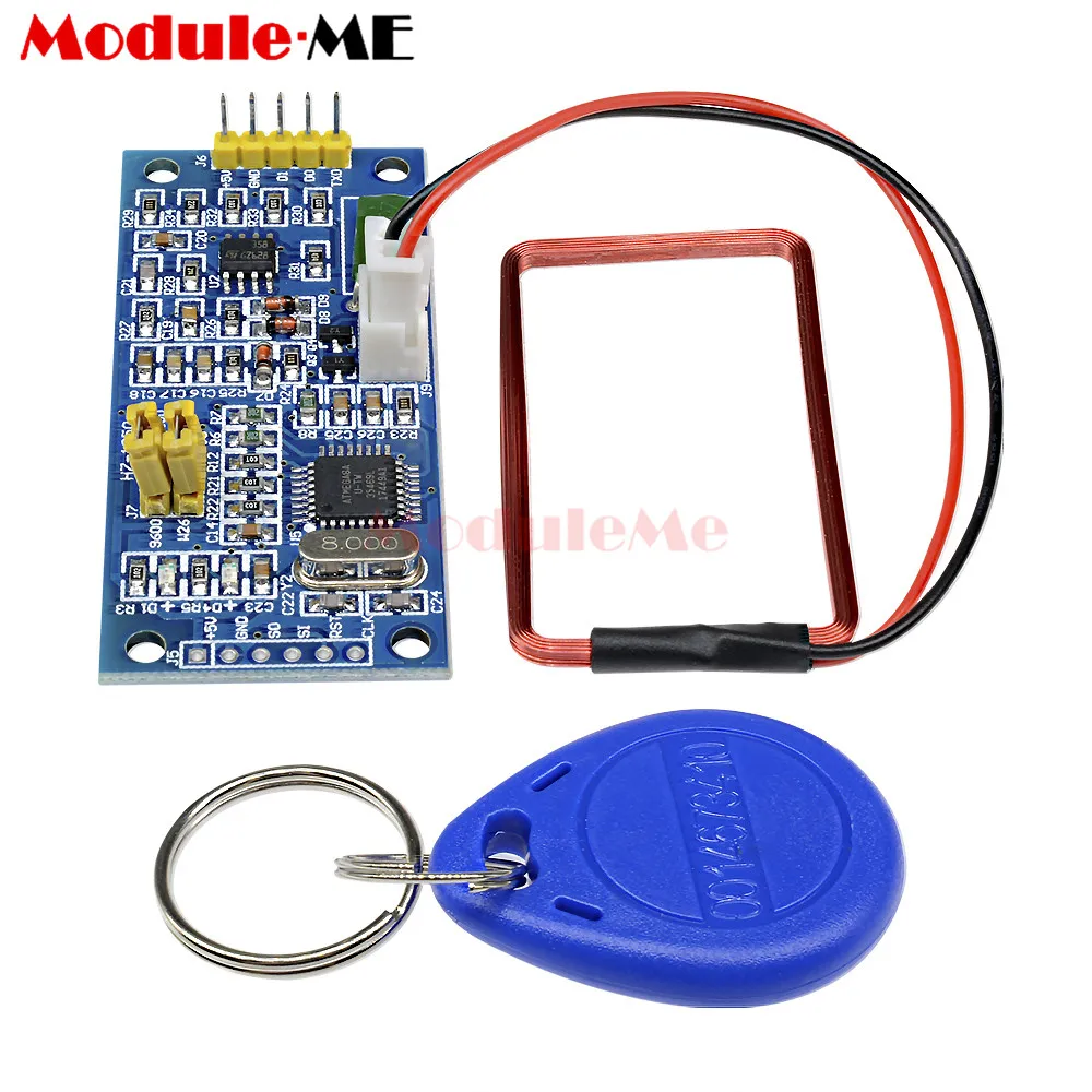 New HZ 1050 RFID 125KHz EM4100 Wireless Card Reader Module ATMEGA8 ID ...