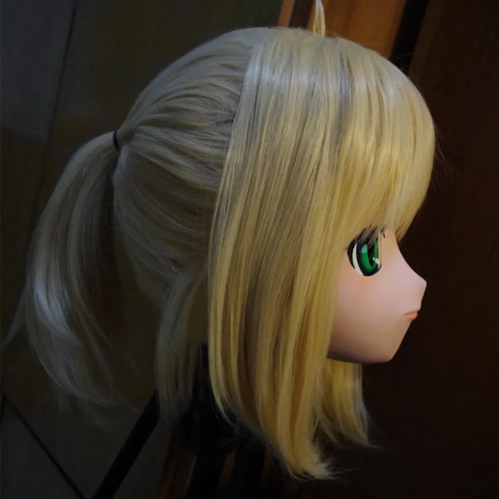 (C2 019) Full Head Female Face Anime Kiger Mask Cosplay Kigurumi Zentai ...