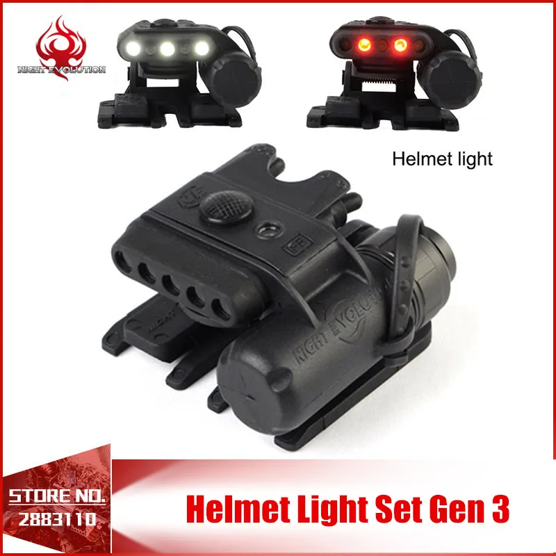 Night Evolution Helmet Light Set Gen 3 Light Helmet White&Red infrared ...