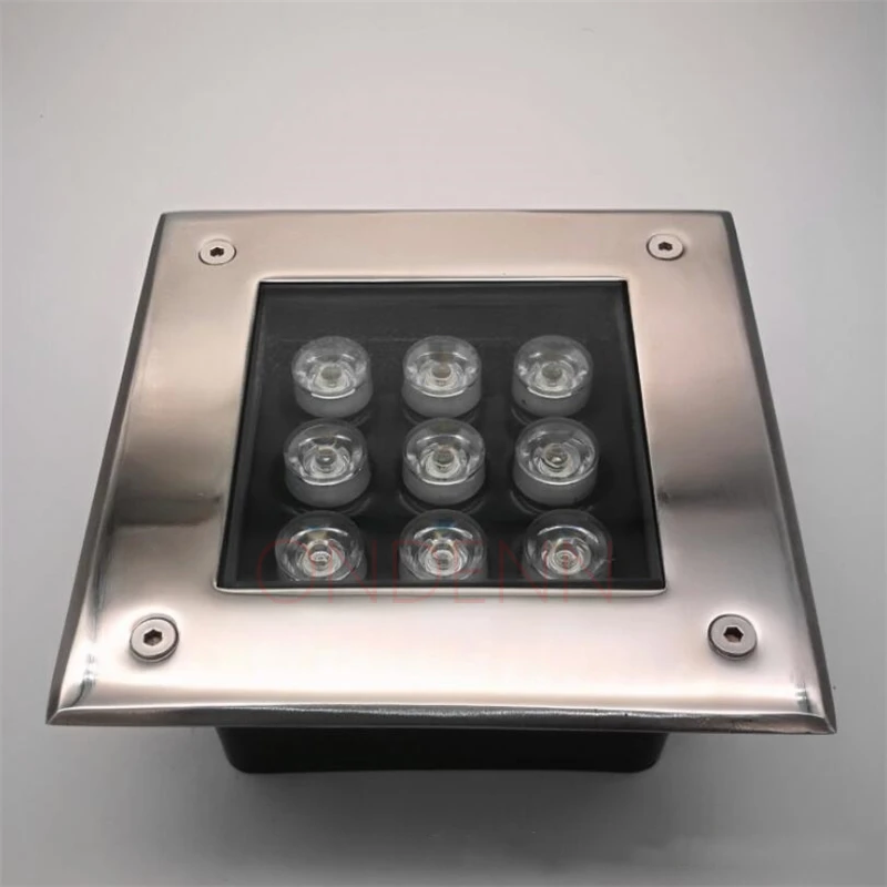 LED Underground Light 9W Square Inground Deck Wall Garden Path Buried ...