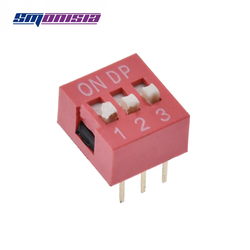 2.54mm Pitch 6 Feet 3 Position DIP Switch Coding Flat Dial Switch ...